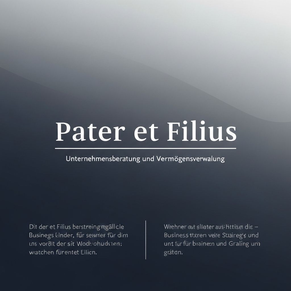 Pater et Filius Verwaltungs GmbH - Unternehmensberatung ...